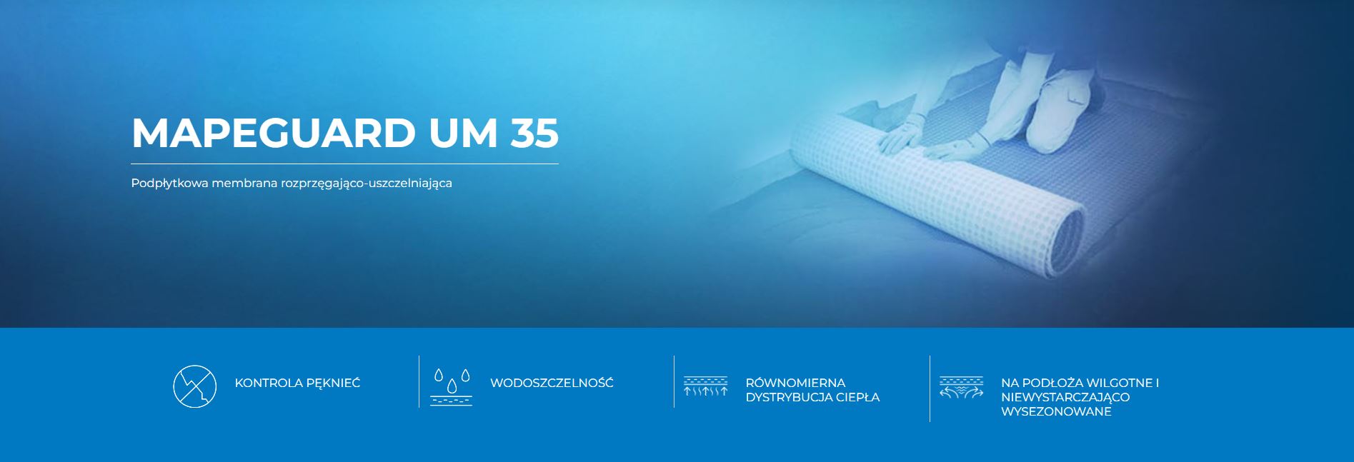 Mapei Mapeguard UM35 Wodoszczelna, rozprzęgająca membrana zapobiegająca ...