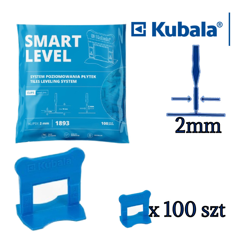 Kubala SMART LEVEL Klipsy 2mm do poziomowania płytek 100szt 1893 - Kup ...