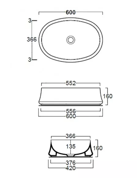 Umywalka nablatowa Simas Sharp 60x42cm owalna, połysk, biały. - Kup teraz! | MERA Sklep